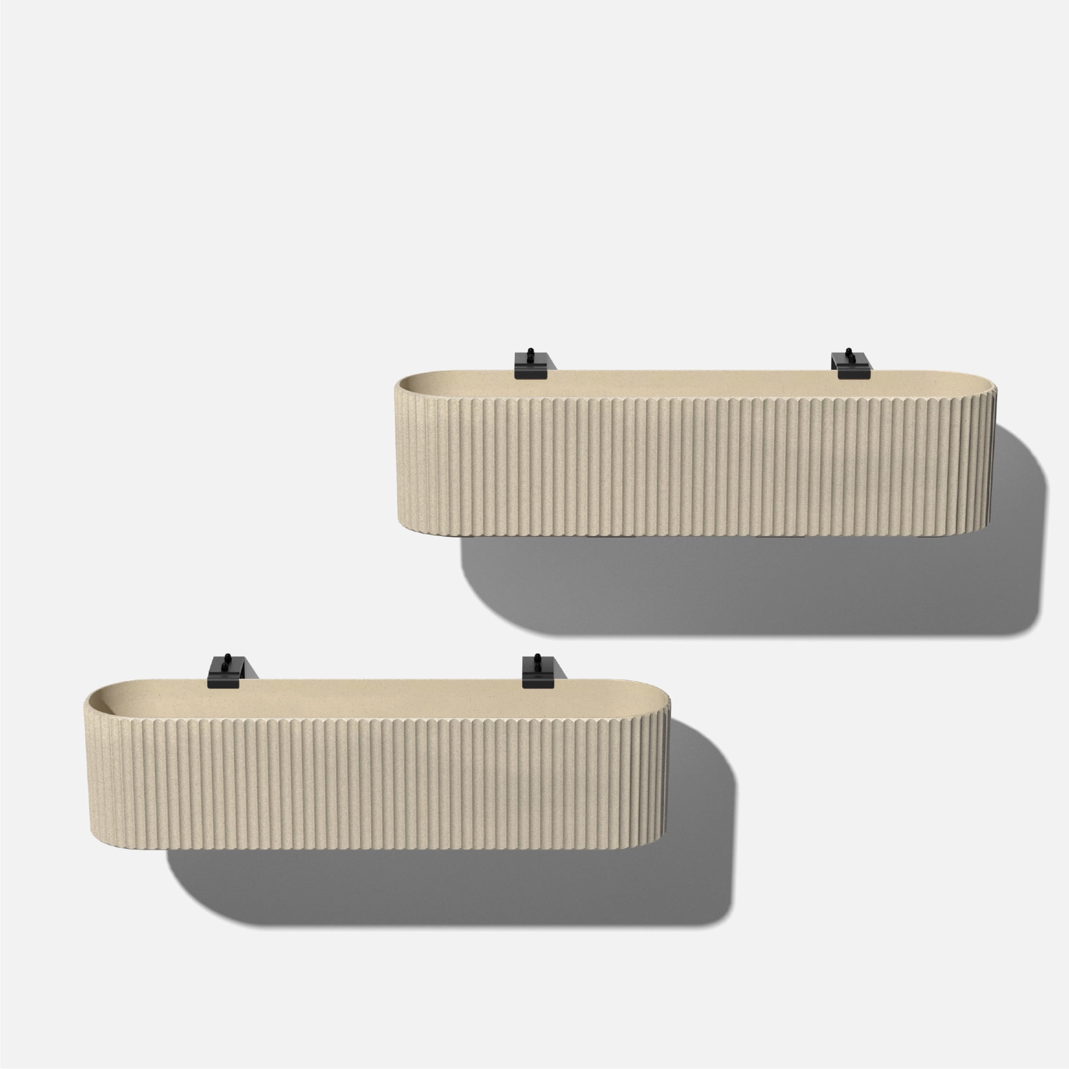 Veradek Demi Series Railing 36" Plastic-Stone Planter - (Sand/2 Pack ...