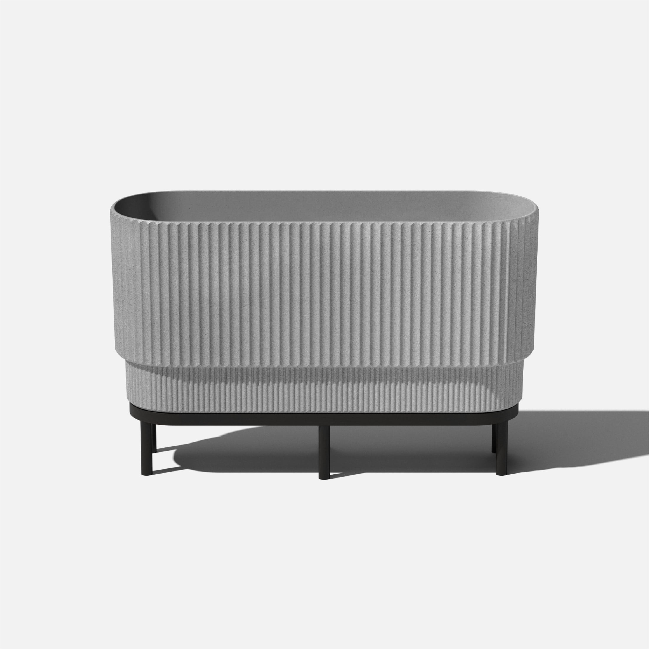 Veradek Demi Series Raised 30" Long Plastic-Stone Planter - (Gray/Black ...