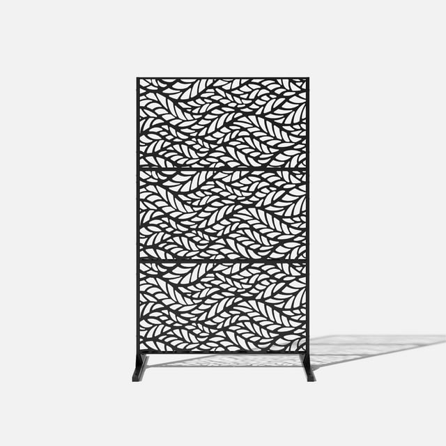 Veradek Outdoor Privacy Screen 3-Panel Set w/ Stand - (Flowleaf ...