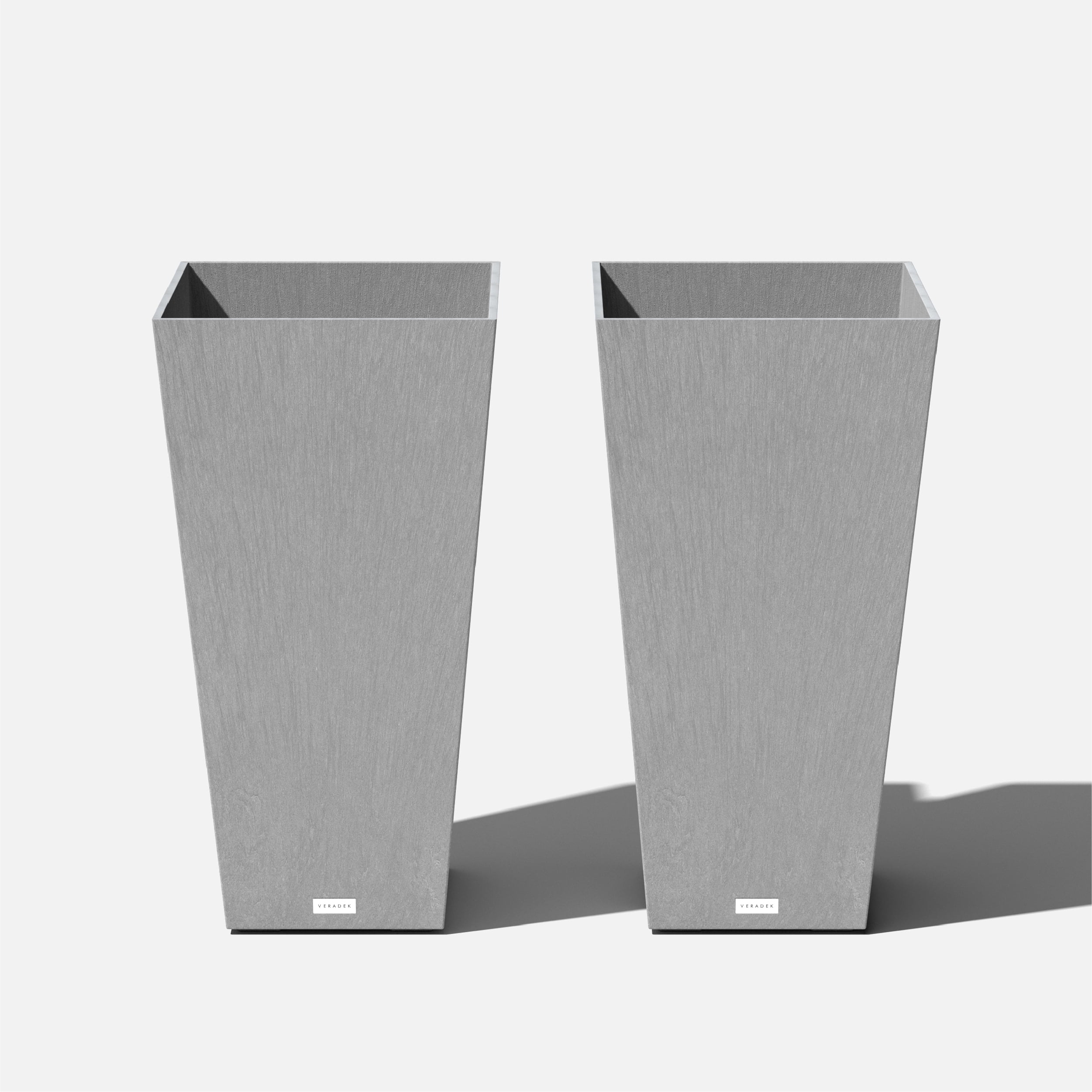 "Veradek Pure Series Tall Outdoor Patio Planter, Tapered Large Gray 30 ...