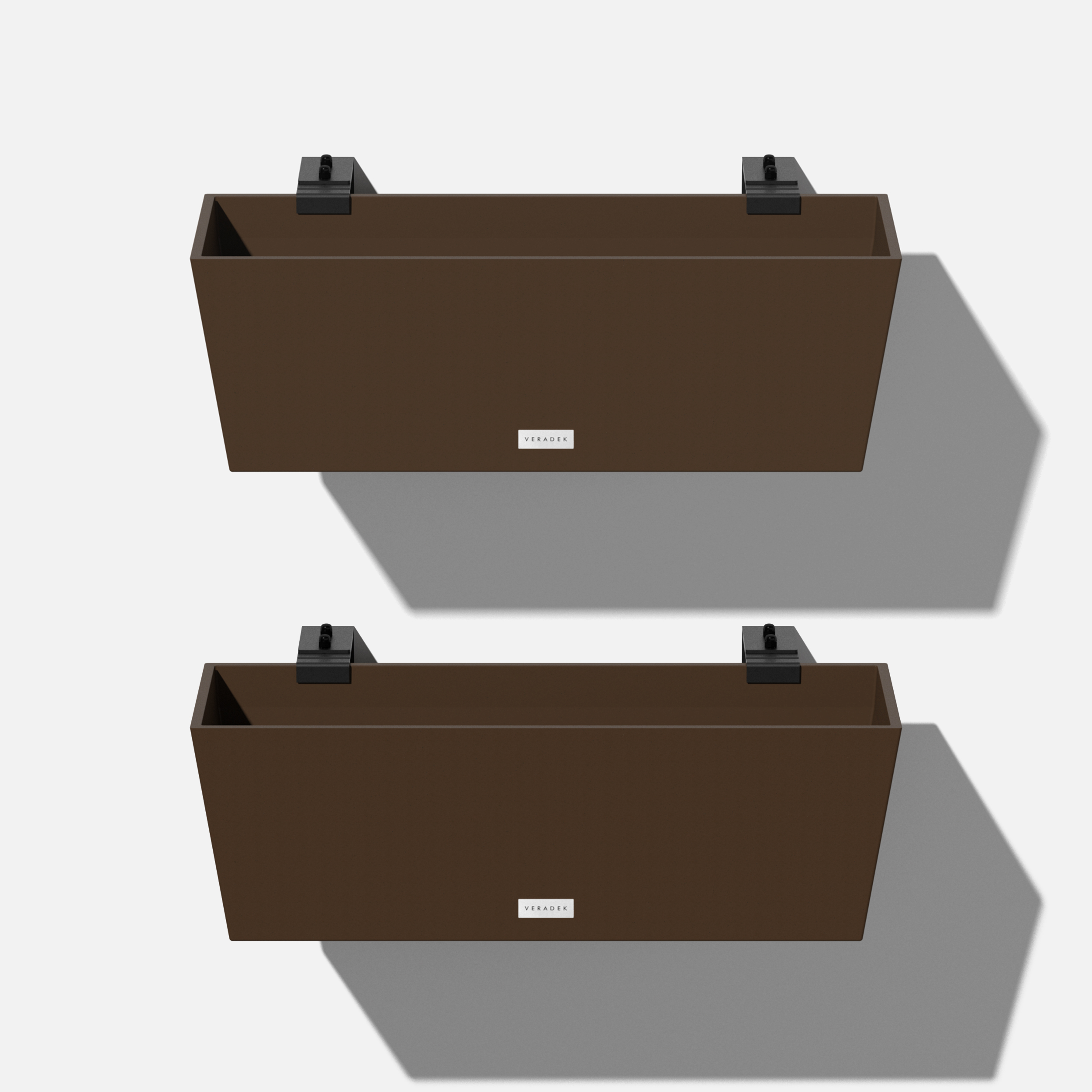 Veradek Pure Series Railing Planter 25" w/ Bracket 2 Pack - Espresso ...