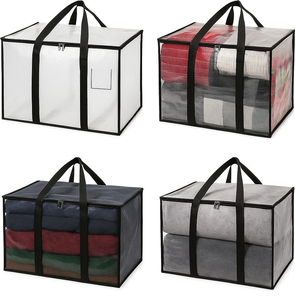 Veradome Heavy Duty Clear Tote Bag for Storage & Organization - Extra ...