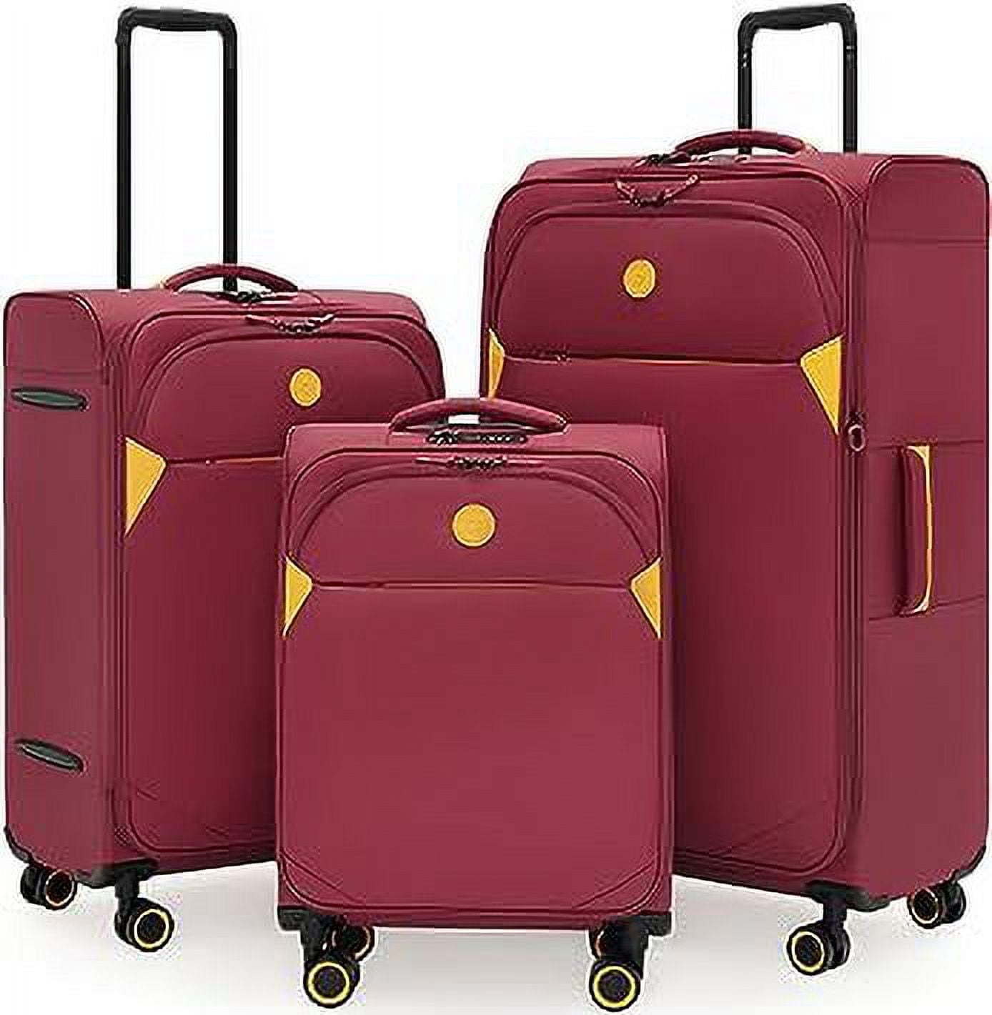 Verage Cambridge Lightweight 3 Piece Luggage Sets Softside Expandable Suitcase with Spinner ...