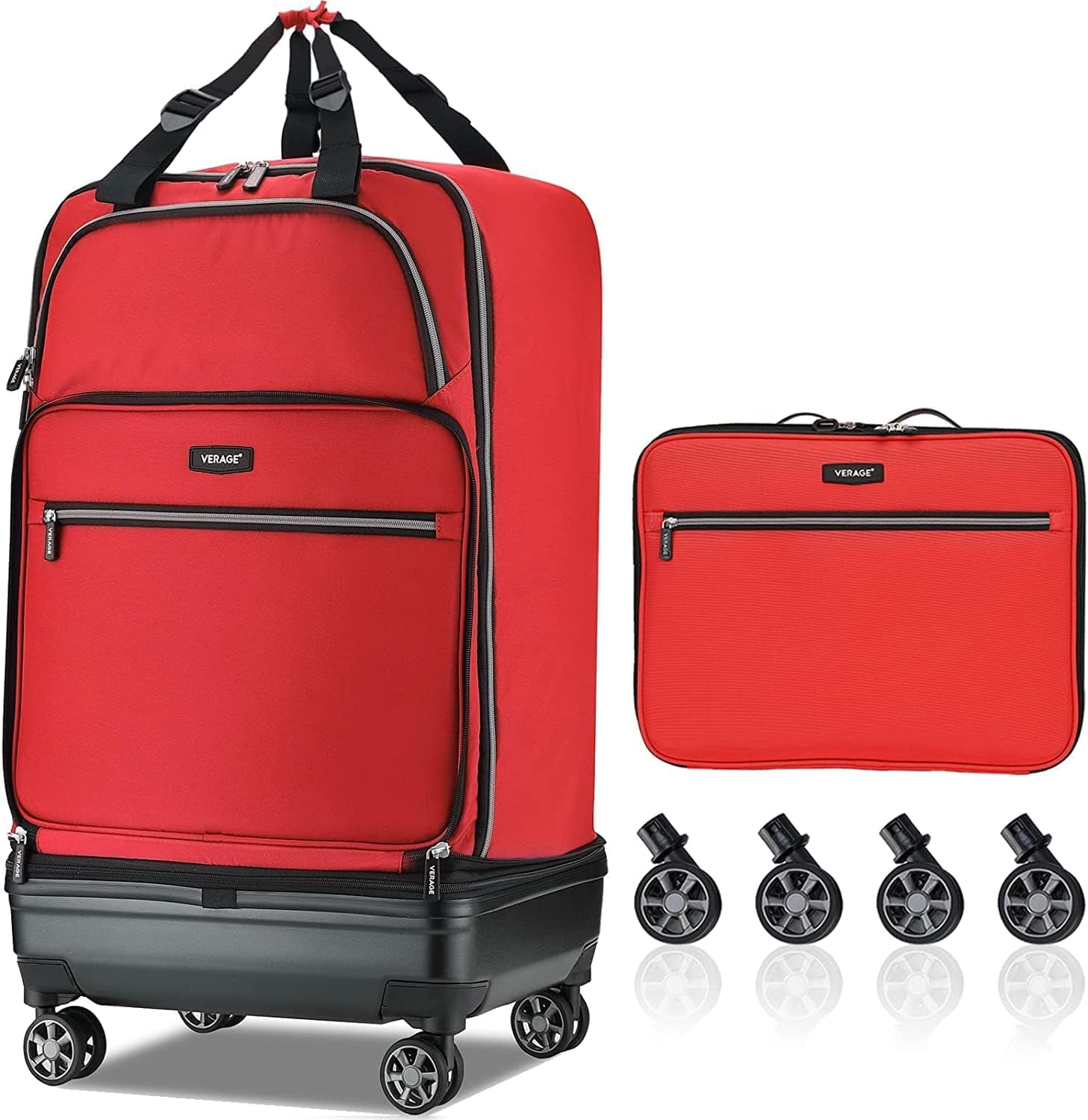 Verage Expandable Foldable Luggage Bag Collapsible Suitcases Rolling Travel Duffel Bag Larger ...