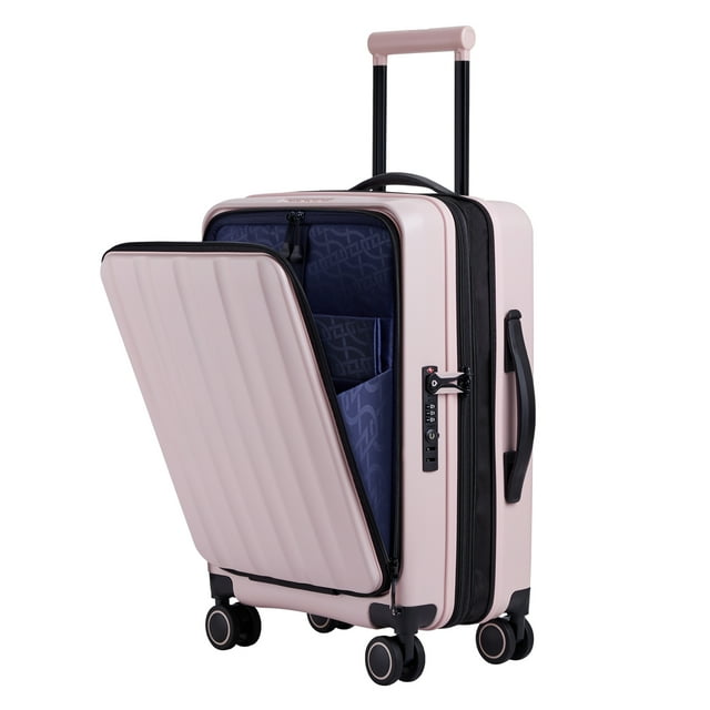 Verge Greenwich 20-Inch Carry-on Luggage, Hardside Spinner, TSA Approved with Front Laptop ...