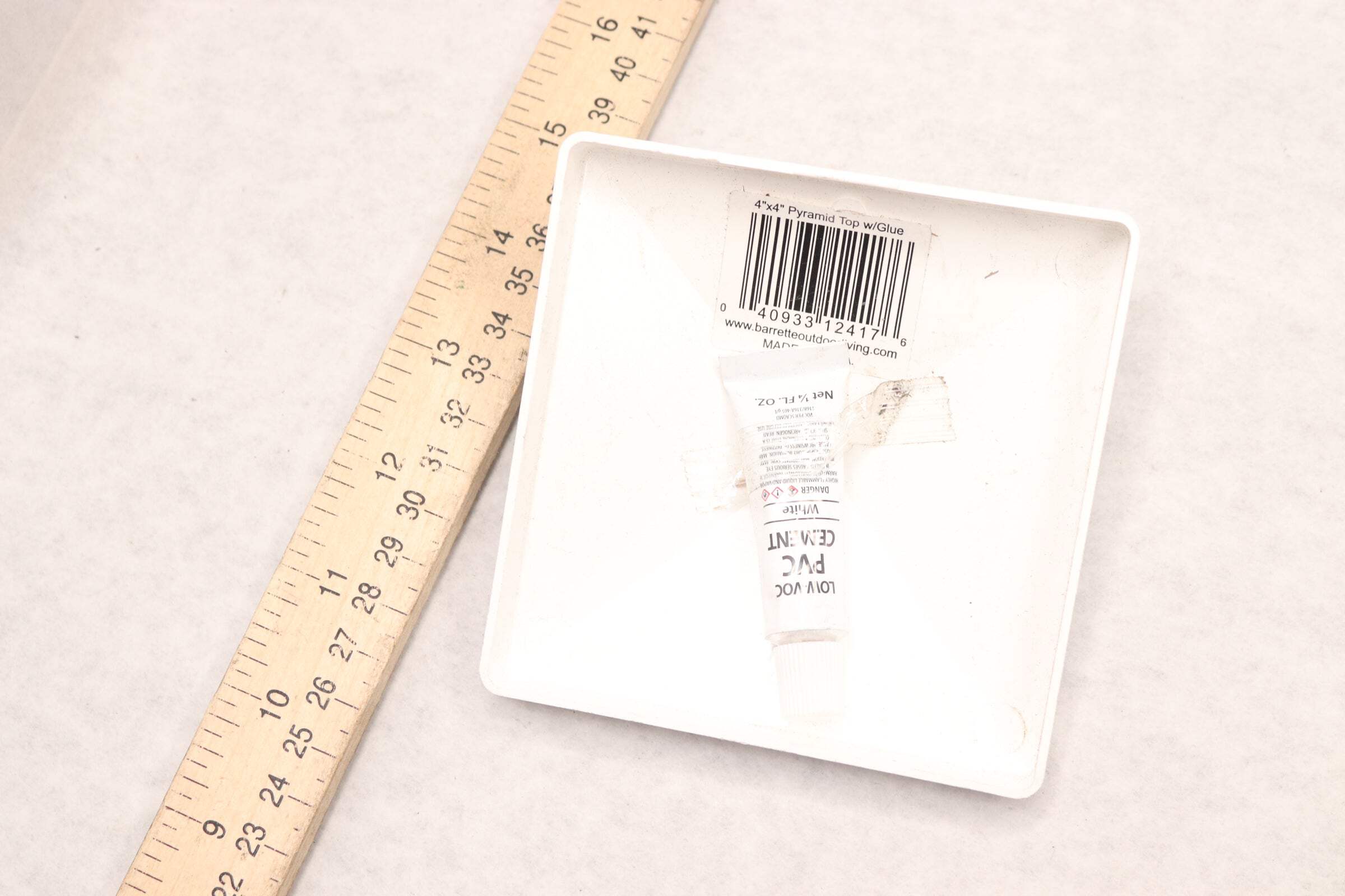 Veranda 4 in. x 4 in. White Pyramid Post Cap with Glue - Walmart.com