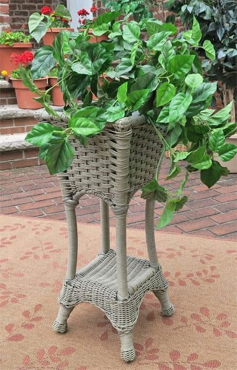 Veranda Resin Wicker Square Plant Stand, Driftwood - Walmart.com