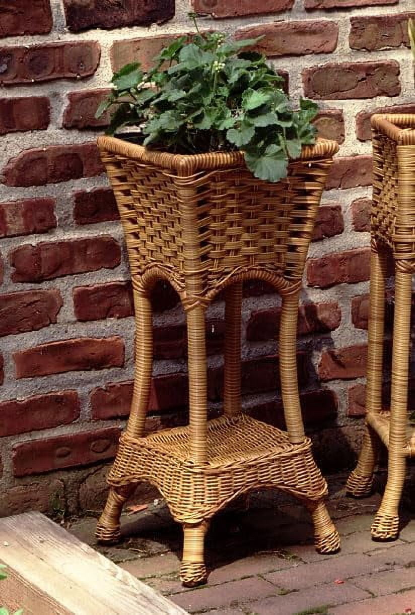 Veranda Resin Wicker Square Plant Stand, Golden Honey - Walmart.com