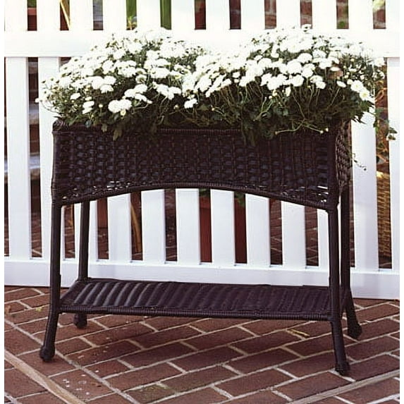 Veranda Resin Wicker Window Box Planter, Black - Walmart.com
