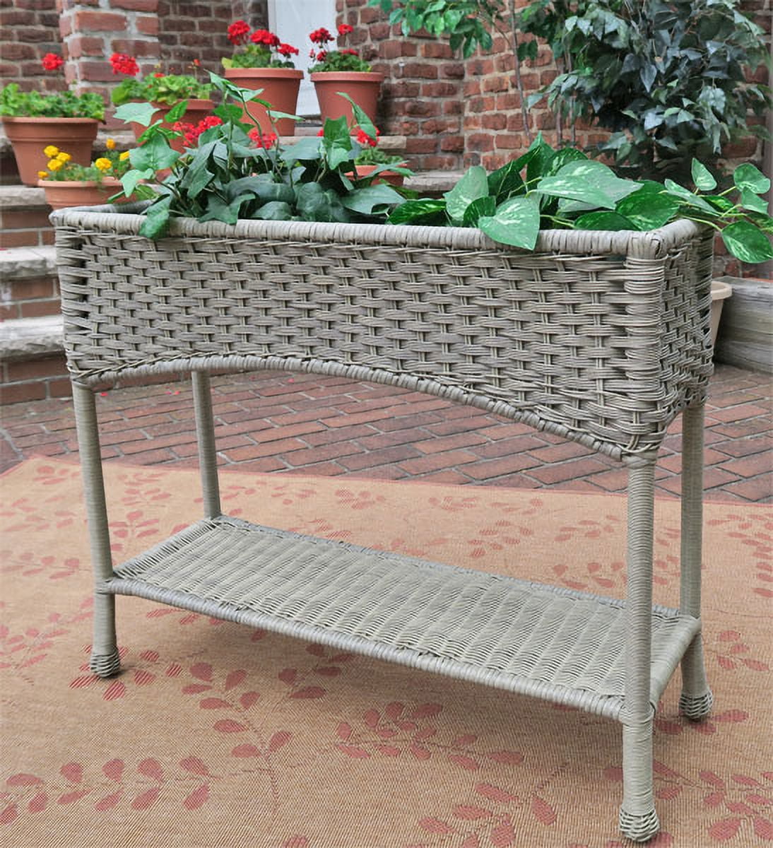 Veranda Resin Wicker Window Box Planter, Driftwood - Walmart.com