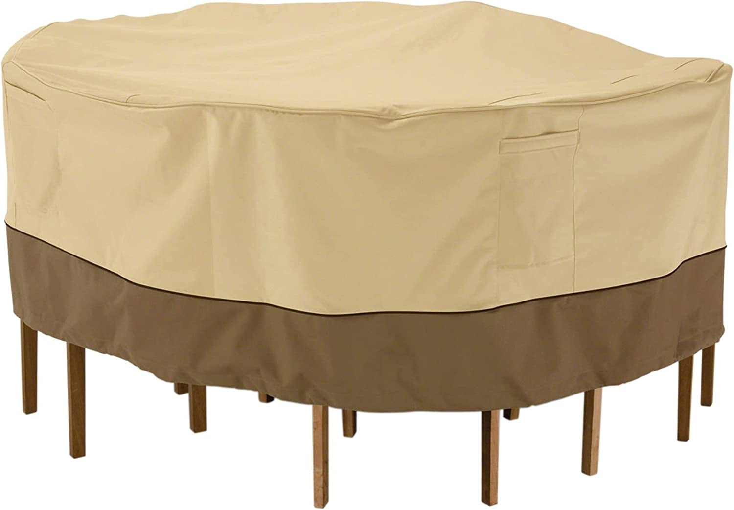 Veranda Water-Resistant 108 Inch Round Patio Table & Chair Set Cover ...