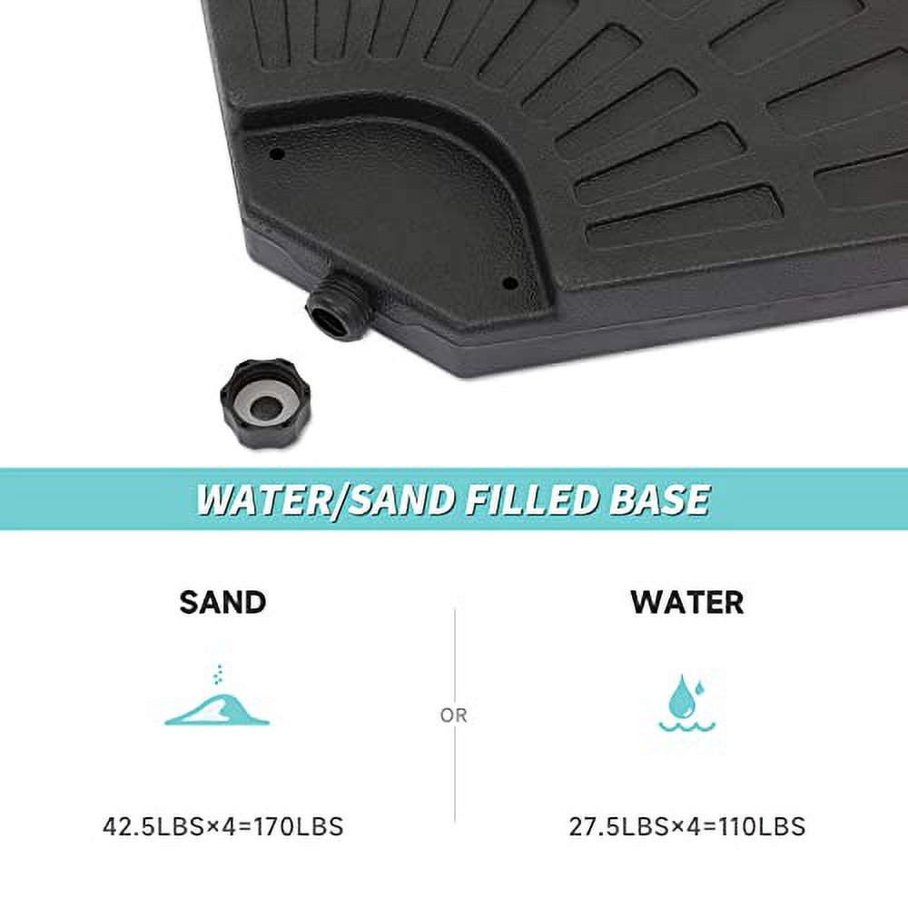 Verano Garden 4-Pieces Cantilever Offset Umbrella Base, Heavy-Duty Fan ...