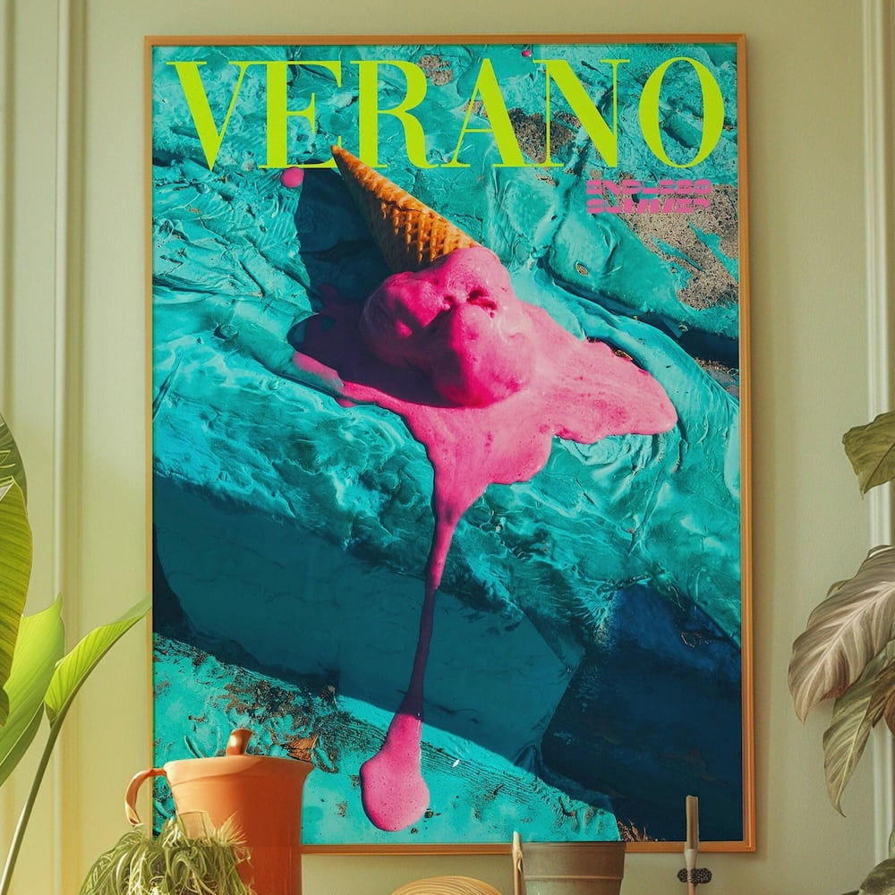 Verano Poster, Maximalist Wall Art, Blue Wall Art, Kitchen Wall Decor ...