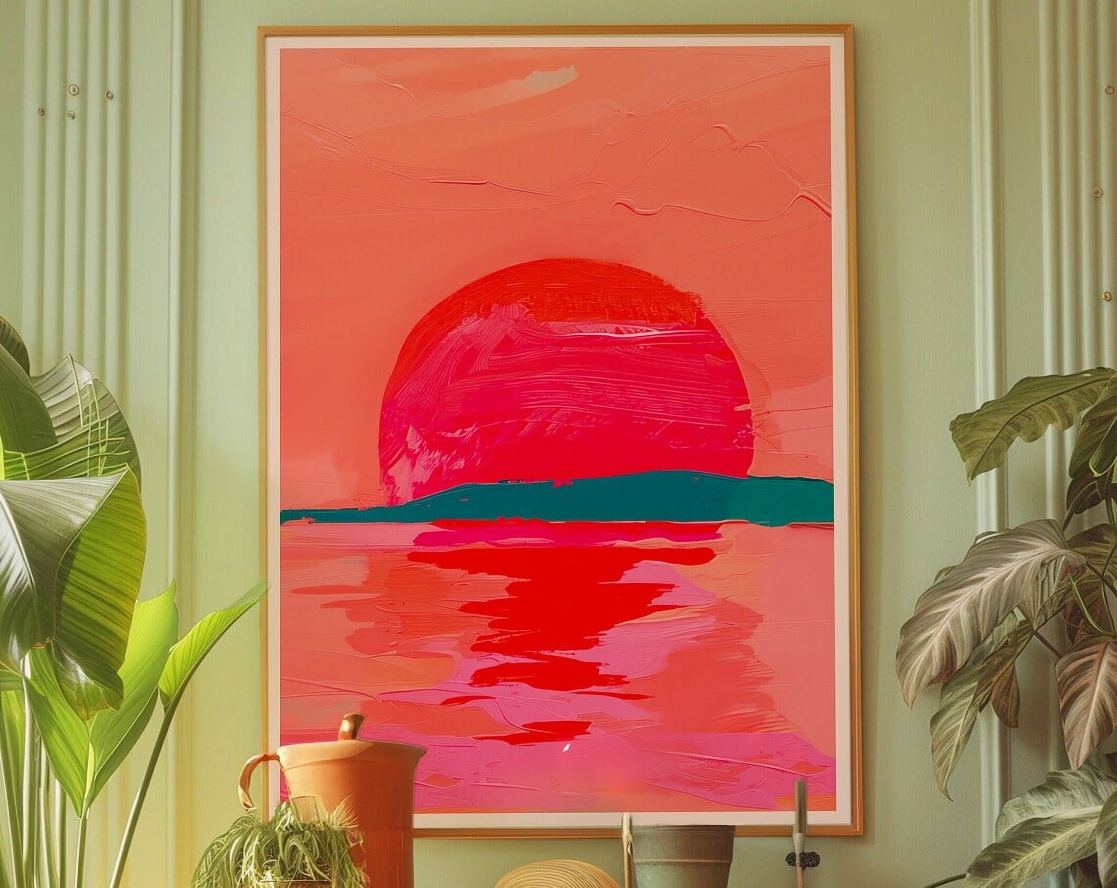 Verano Poster, Sunset Poster, Red Wall Art, Kitchen Wall Decor, Summer ...