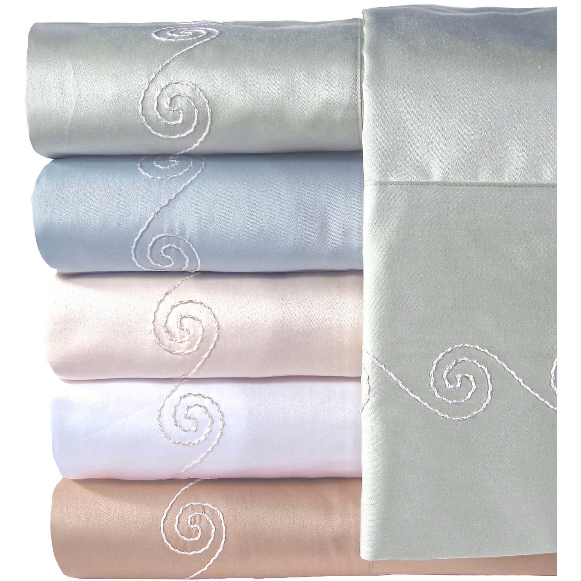 Veratex, Inc. Supreme Sateen 300-Thread Count Swirl Pillowcases, 2pk ...