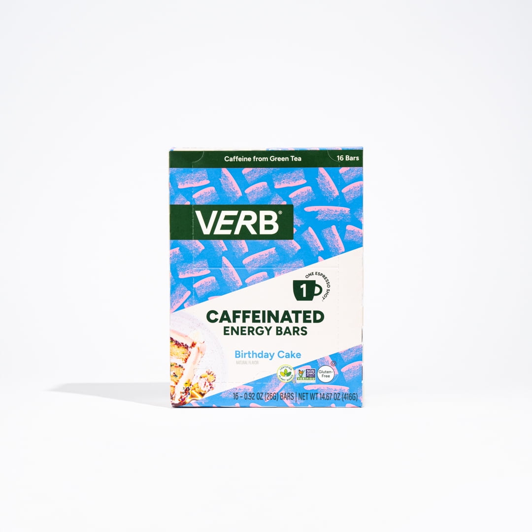 Verb Caffeinated Snack Bars, Birthday Cake 16ct Box - Walmart.com