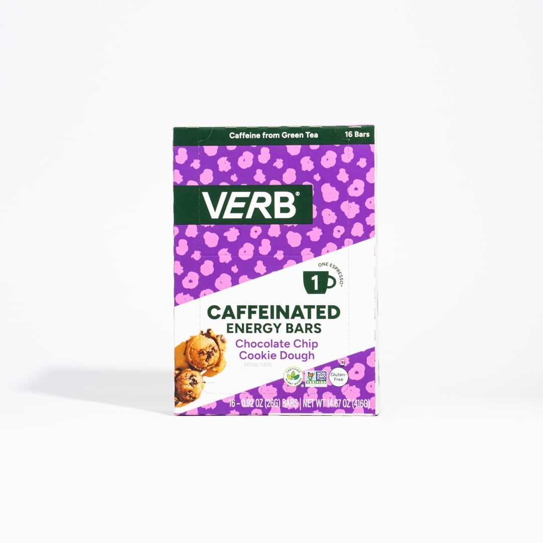 Verb Caffeinated Snack Bars, Chocolate Chip Cookie Dough 16ct box ...