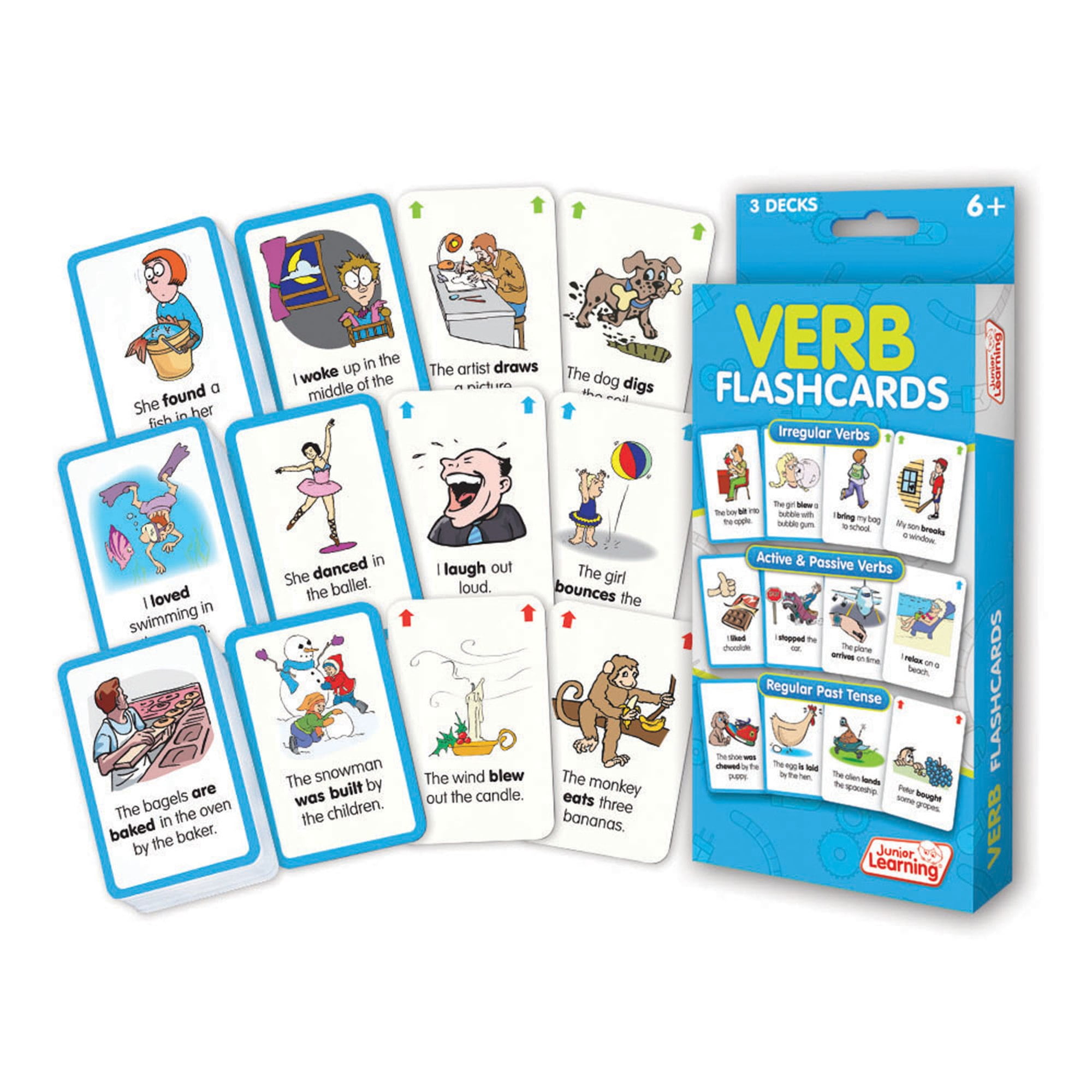 Verb Flashcards Junior Learning for Ages 6-9+, 4th Grade 5th Grade ...