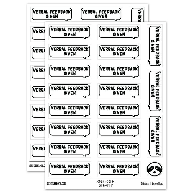 Verbal Feedback Given Speech Bubble Teacher Student School Sticker Set ...