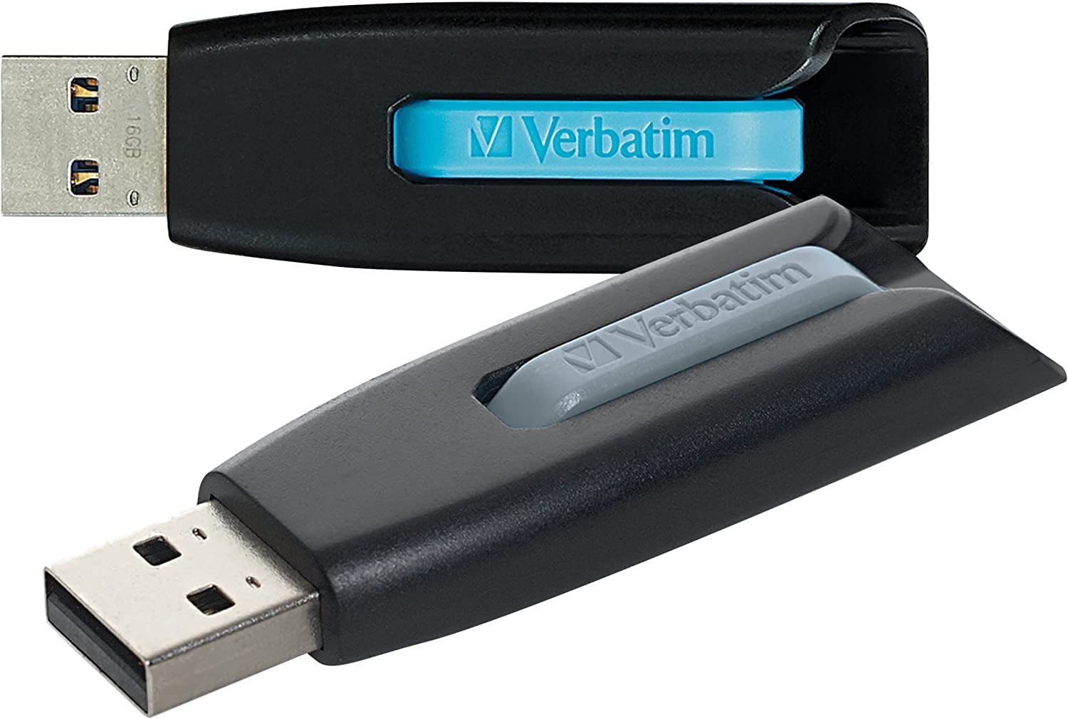 Verbatim 128GB Store 'n' Go V3 USB 3.2 Flash Drive 2pk Blue Gray 70898 ...