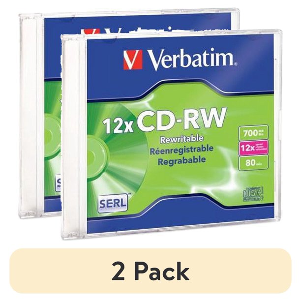 (2 pack) Branded Surface 700MB 12X CD-RW - Walmart Business Supplies