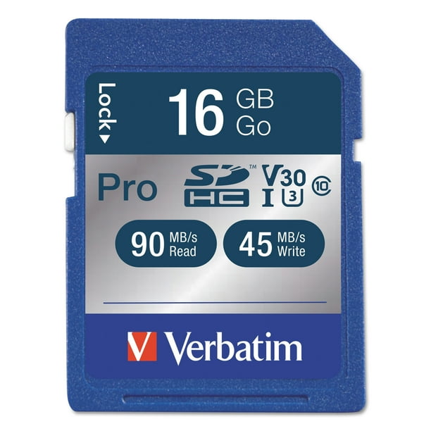 Verbatim 16gb Pro 600x Sdhc Memory Card, Uhs-i V30 U3 Class 10 ...