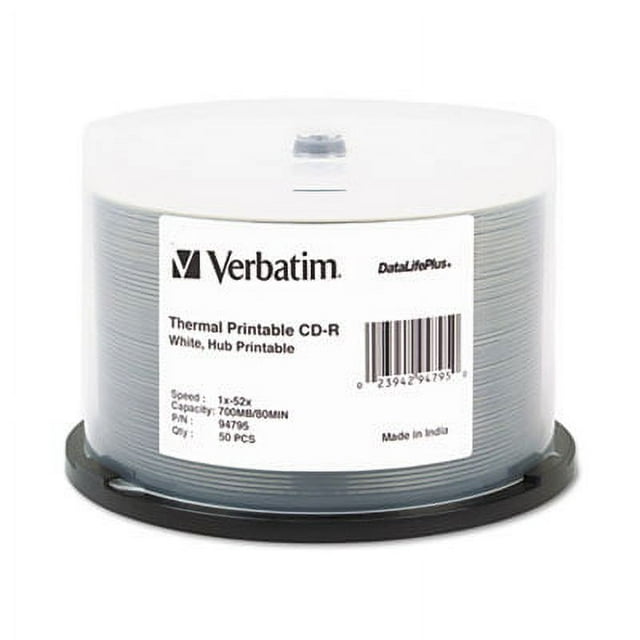 Verbatim-1PK CD-R DataLifePlus Printable Recordable Disc, 700 MB/80 min ...