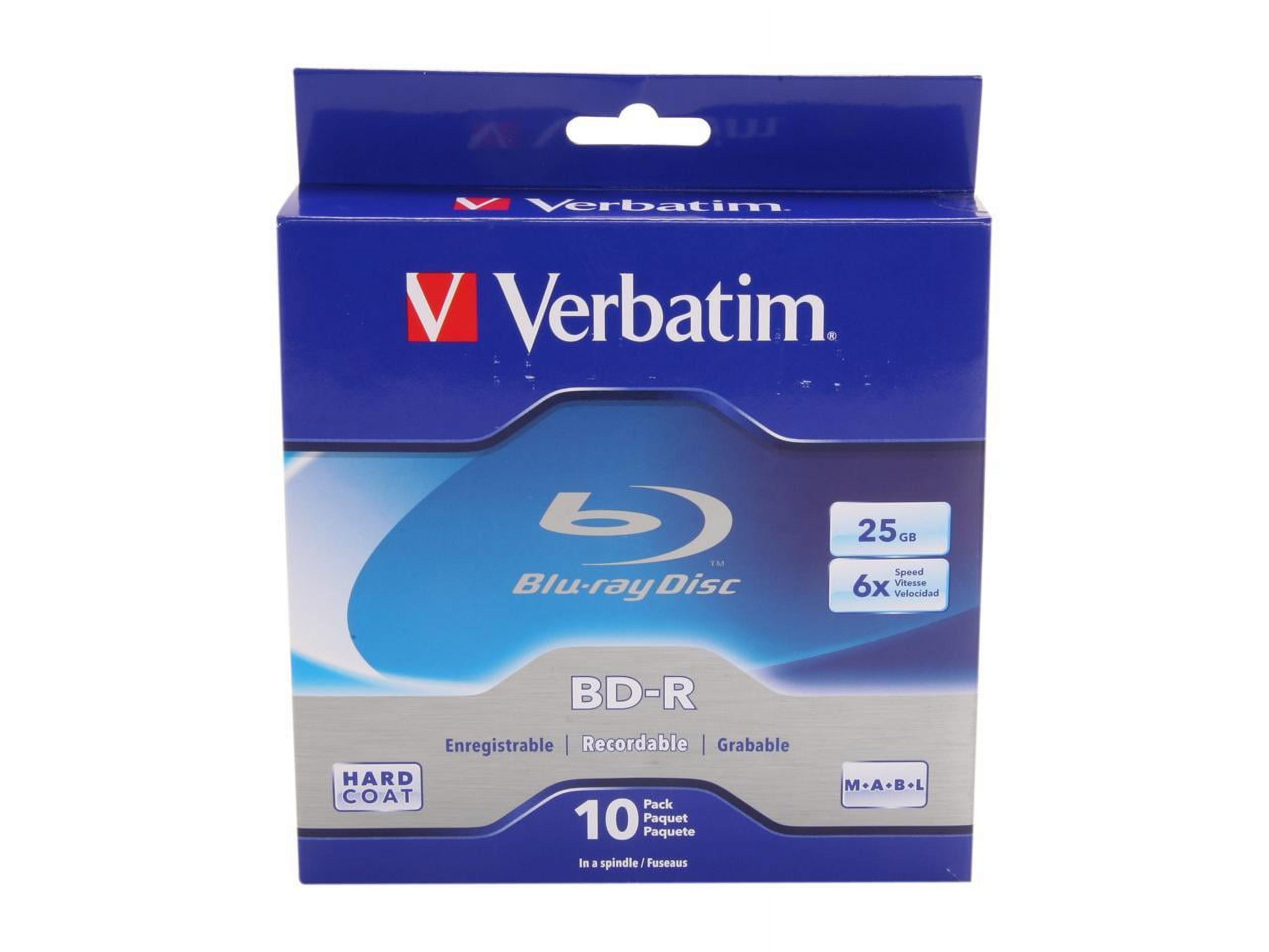 Verbatim 97238 25 GB 16x BD-R Blu-Ray Disc - White (10/Pack) - Walmart.com