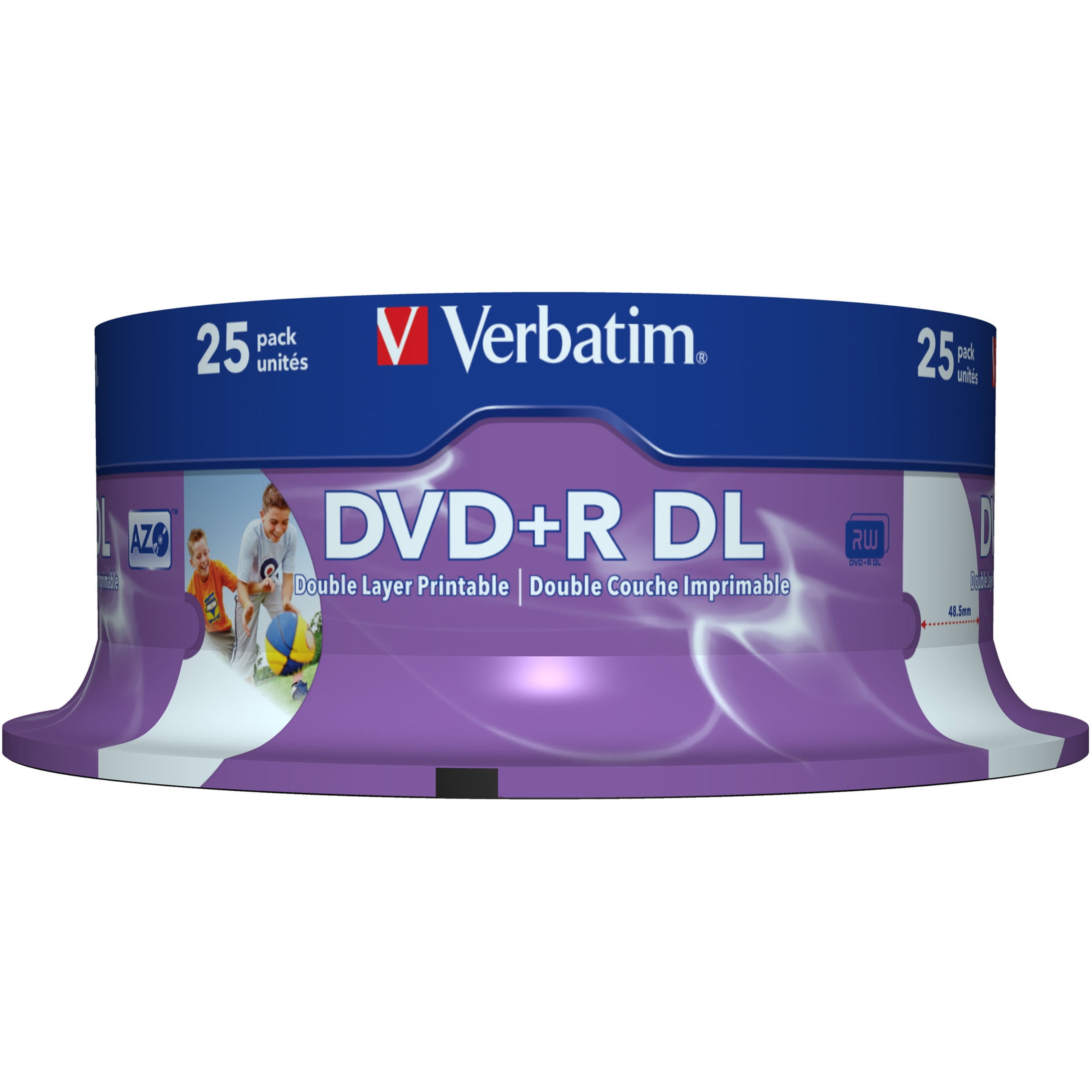 Verbatim 43667 DVD Recordable Media, DVD+R DL, 8x, 8.50 GB, 25 ...