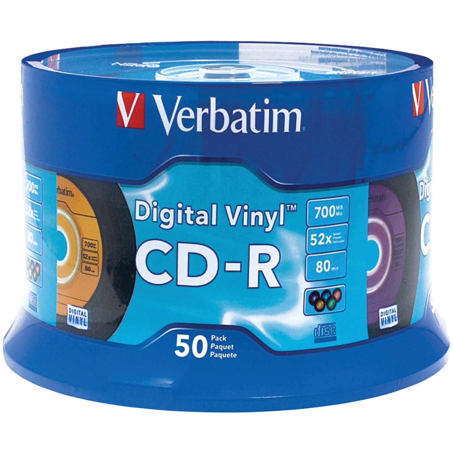 Verbatim 700 MB 80-Minute Digital Vinyl CD-Rs (50 Pack) - Walmart.com