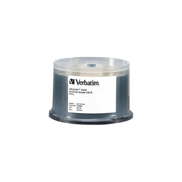 Verbatim 96159 700 MB/80 min 52X Archival Grade CD-R Recordable Disc in ...