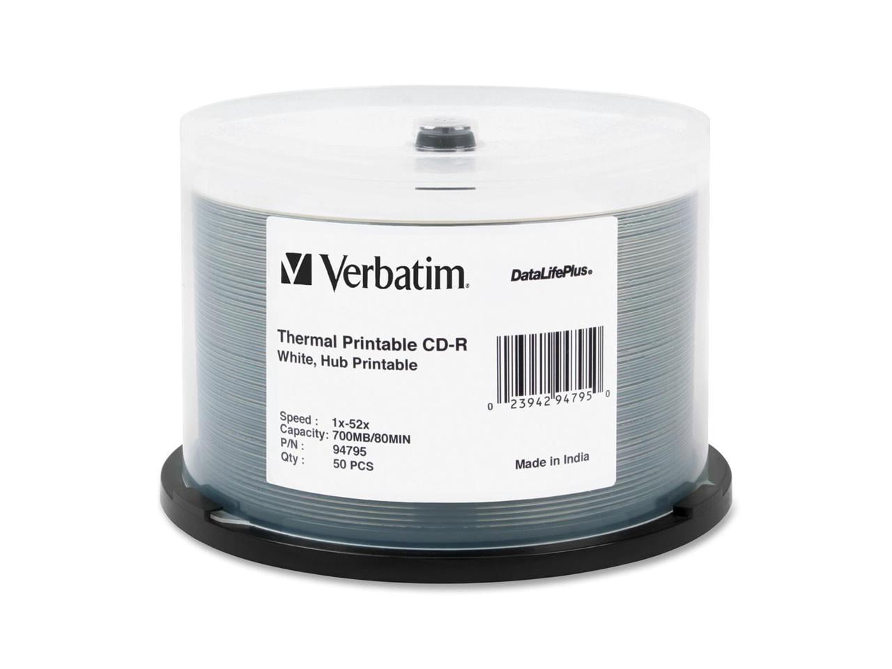Verbatim 94795 700 MB/80 min 52x Spindle Hub Printable CD-R ...