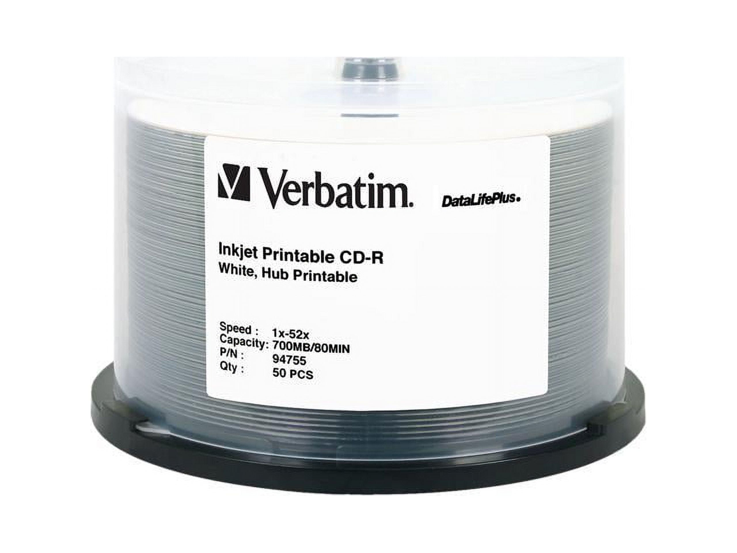 Verbatim DataLifePlus 700MB 52X CD-R, Recordable, Burnable, White ...