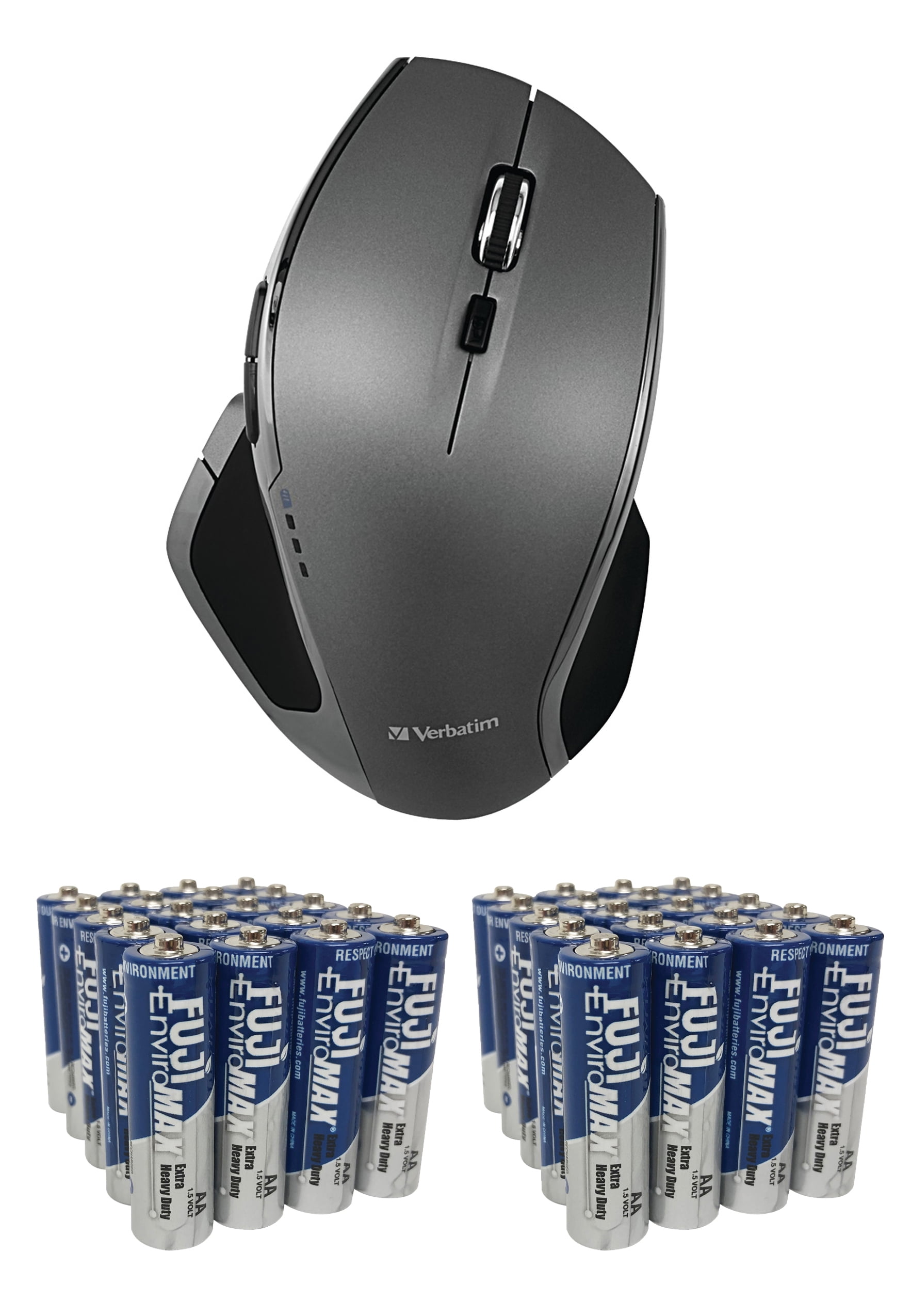 Verbatim 98622 Wireless 8-Button Deluxe Blue LED Mouse (Graphite ...