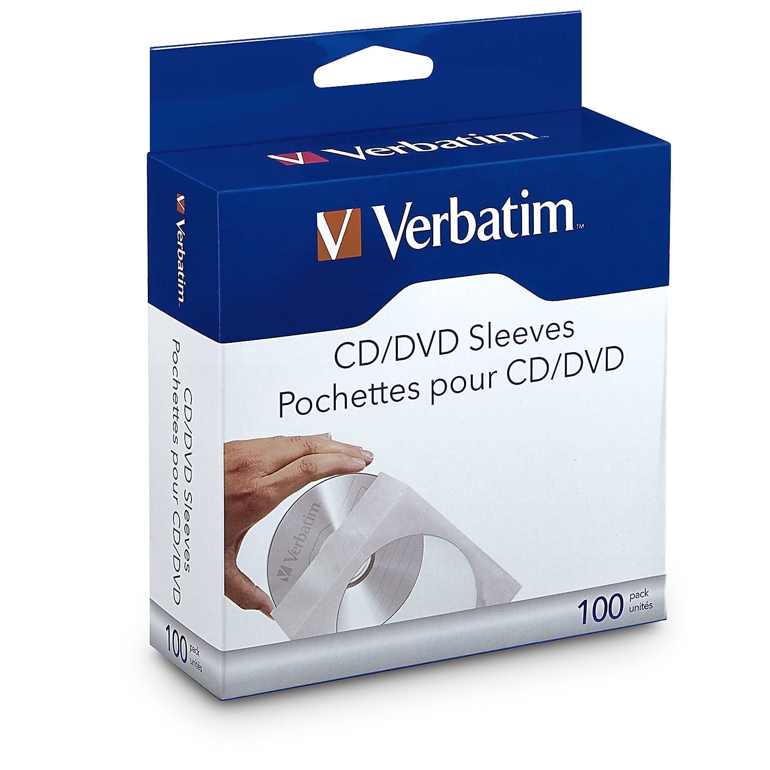 Verbatim 100 Pack CD/DVD Paper Sleeves with Clear Window, Envelope ...