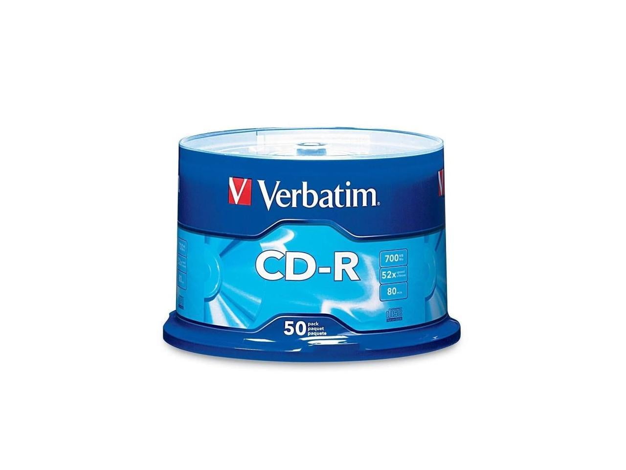 Verbatim 700MB 52X Recordable Burn Music CD-R, 50 Pack Spindle, Model 94691 - Walmart.com