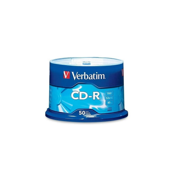 Verbatim 700MB 52X Recordable Burn Music CD-R, 50 Pack Spindle, Model 94691 - Walmart.com
