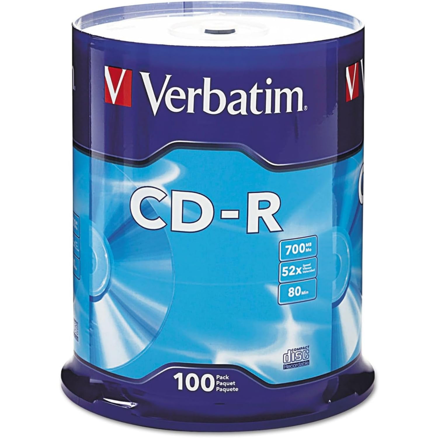 Verbatim CD-R Blank Discs 700MB 80 Minutes 52X Recordable Disc for Data ...