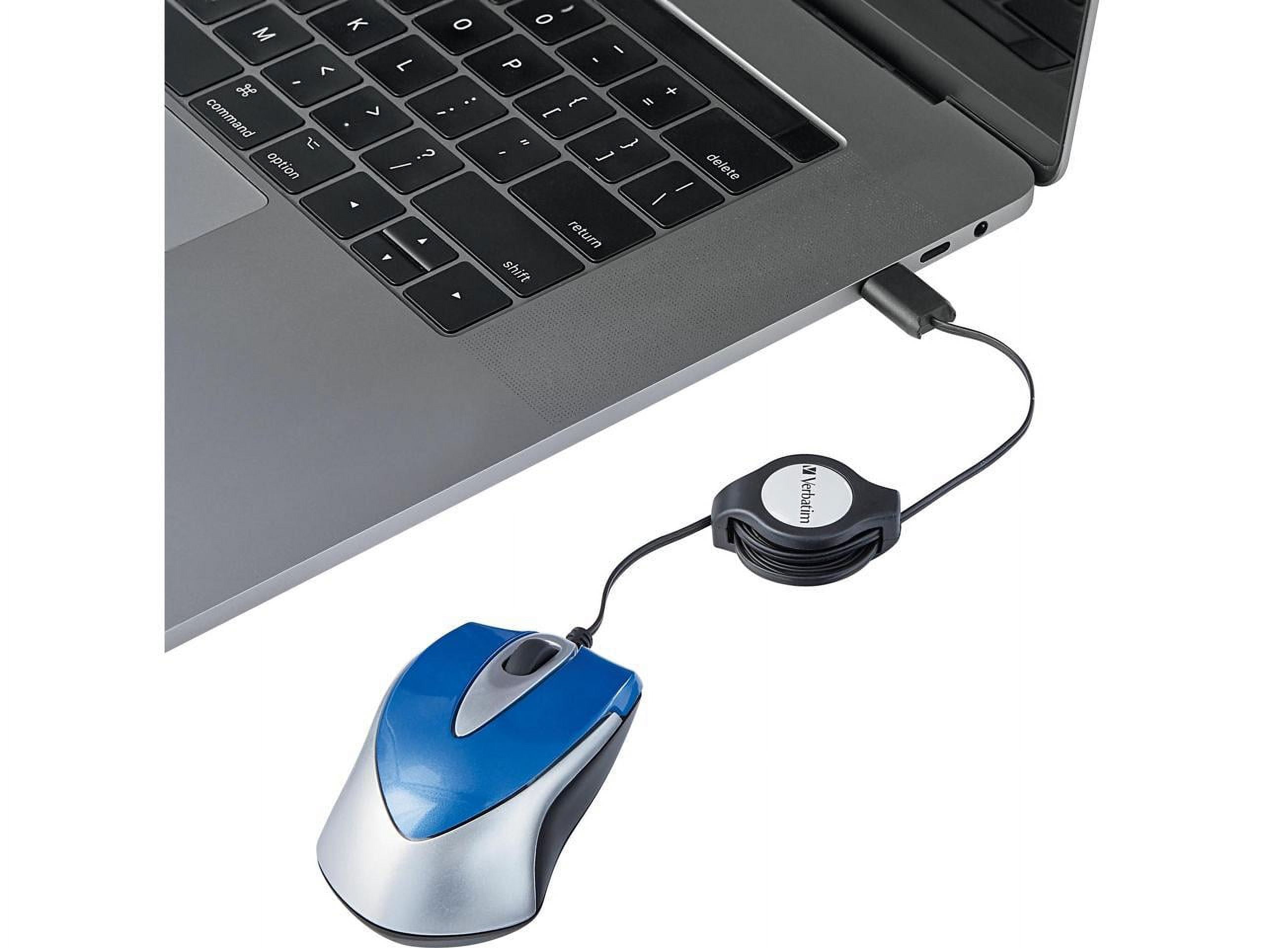 Verbatim Corded Optical Computer Mouse, Mini Travel, 3 Buttons, USB-C ...