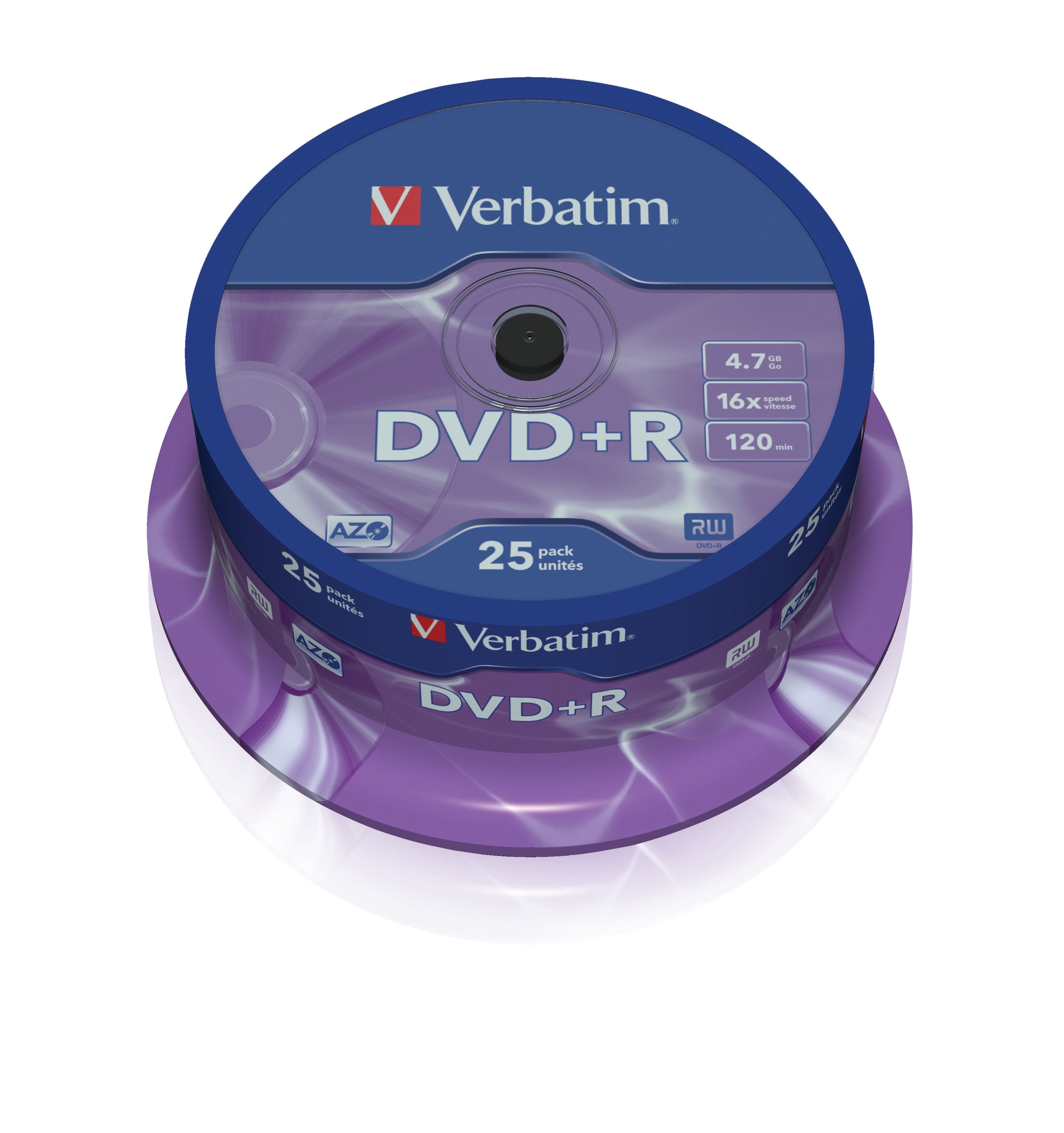 Verbatim DVD+R 16x 4.7GB 25-Pack Spindle - Walmart.com