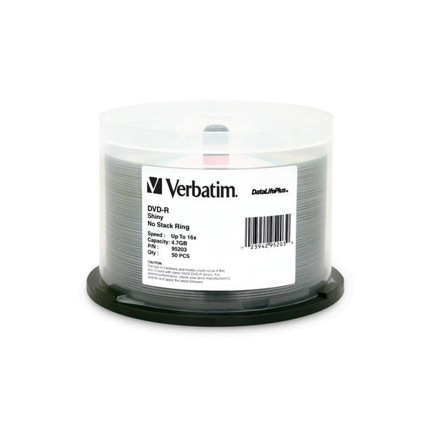 Verbatim DVD-R 4.7GB 16X DataLifePlus Shiny Silver Silk Screen ...