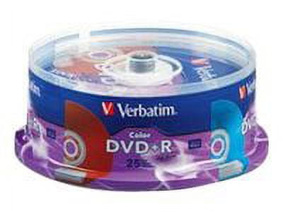 Verbatim, DVD+R 4.7GB 16X Life Series with Vibrant Color - 25pk ...