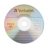 Verbatim DVD-R 4.7GB 16X with Branded Surface-10pk Slim Case, Silver ...