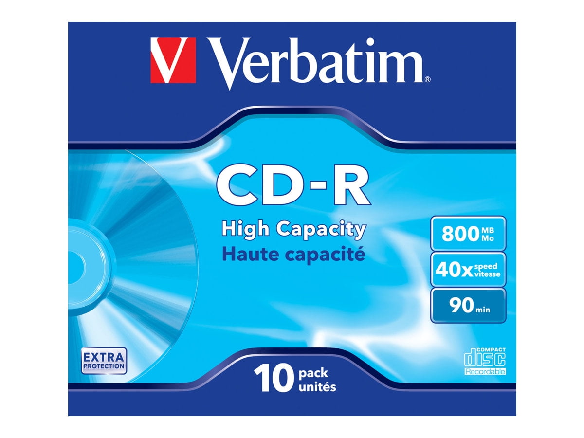 Verbatim DataLife - 10 x CD-R - 800 MB (90min) - jewel case - Walmart.com