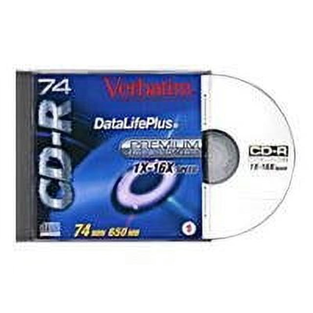 Verbatim DataLifePlus - CD-R - 650 MB (74min) 16x - silver - printable ...