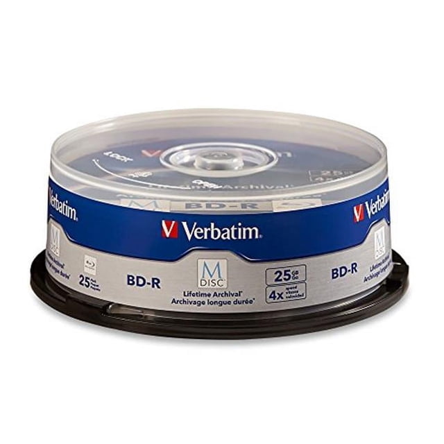 Verbatim M Disc- BD-R 25GB 4X- Spindle- Branded Surface - Walmart ...