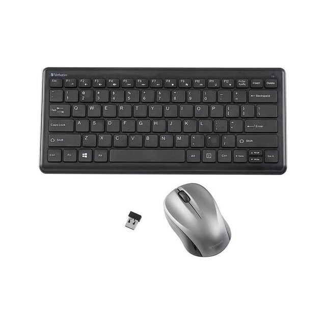 Verbatim Ergonomic Quiet Computer Set - Compact Wireless Keyboard and ...