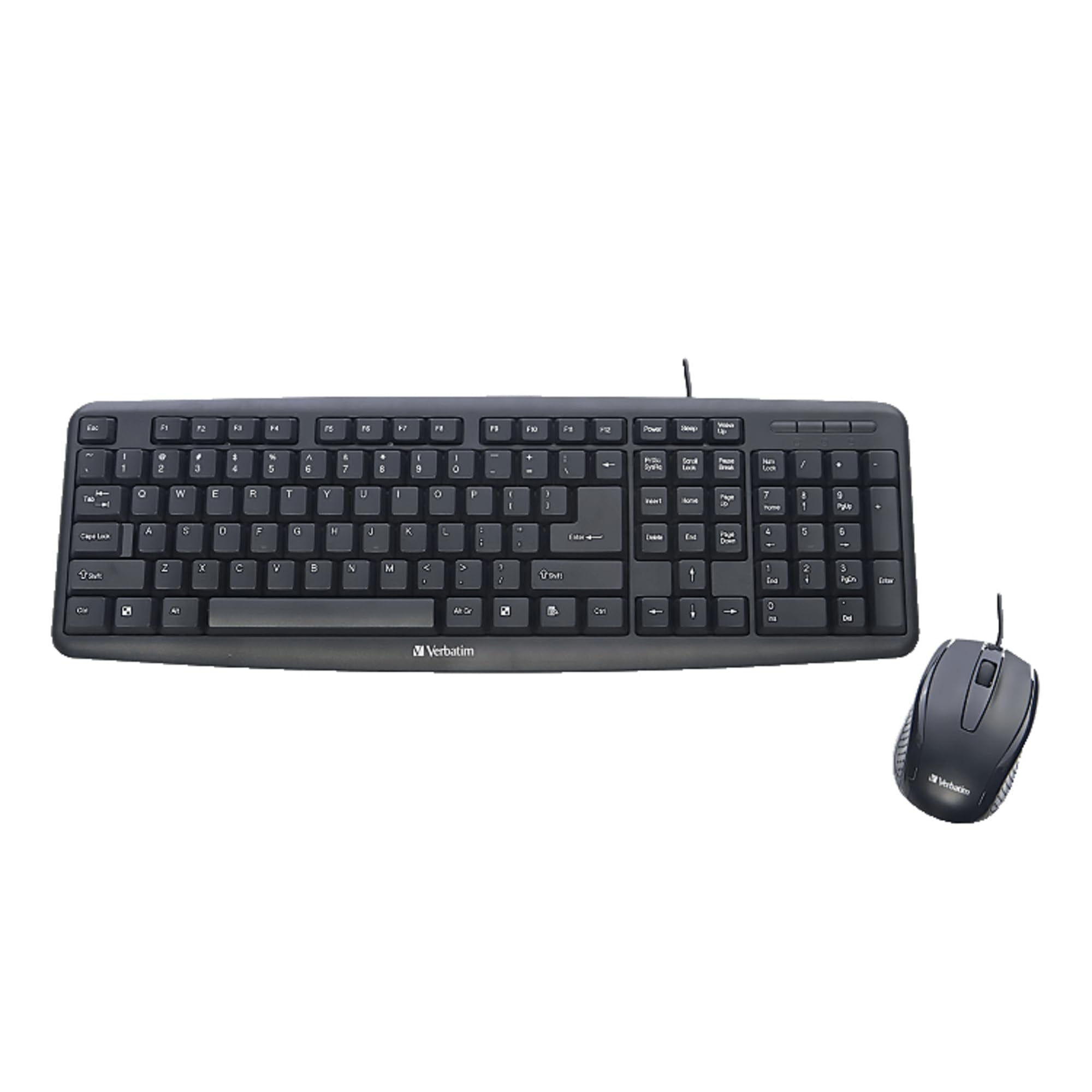 Verbatim Slimline Wired Keyboard and Mouse Combo USB Plug-and-Play ...