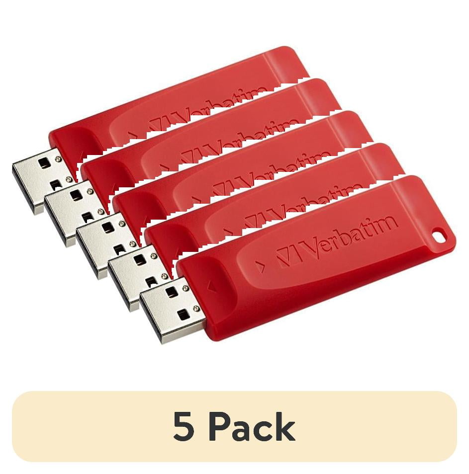 (5 pack) Verbatim 97005 Store 'n' Go 64 GB USB Flash Drive - Red ...