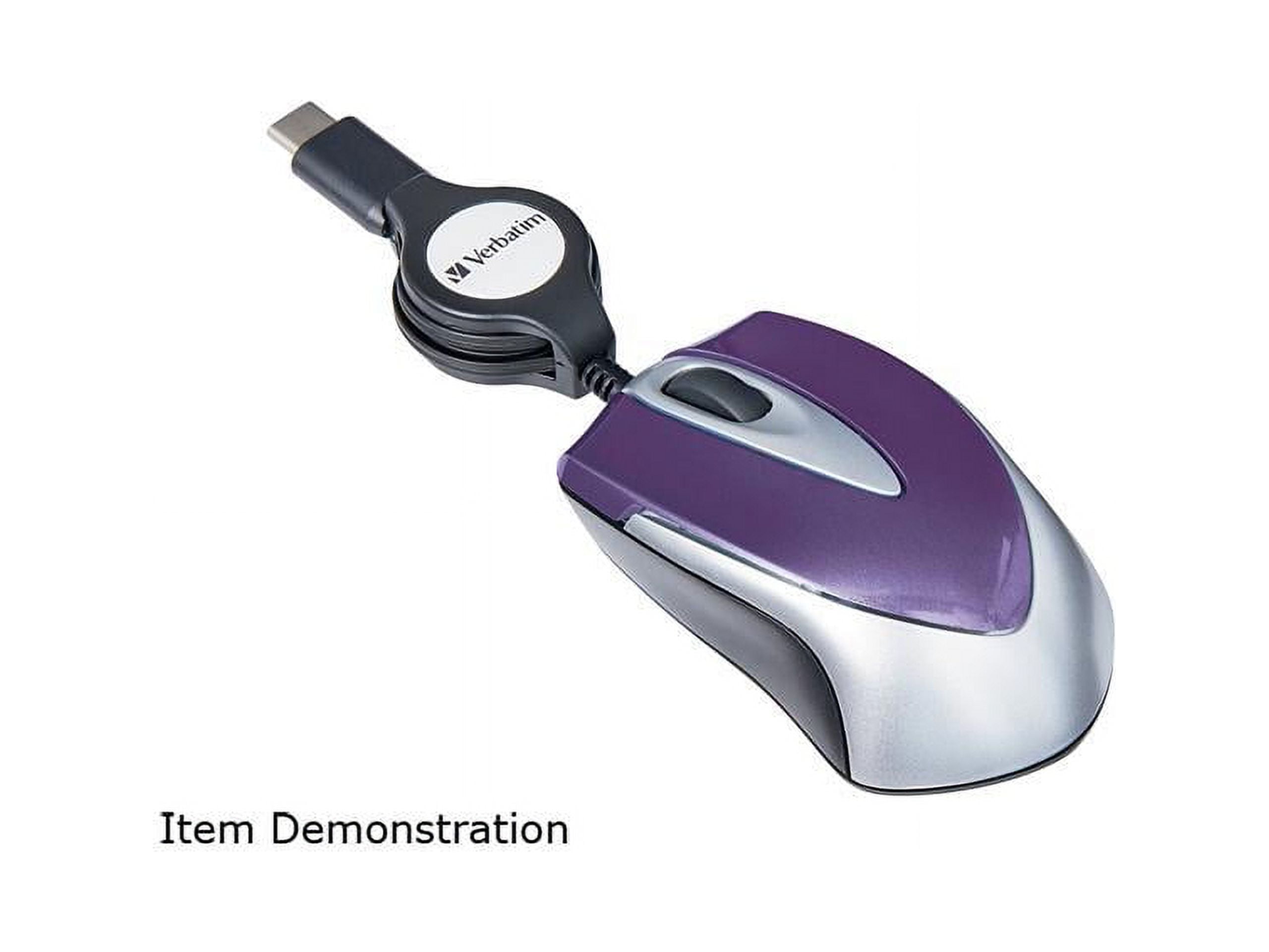Verbatim USB-C Mini Optical Travel Mouse-Purple - Walmart.com